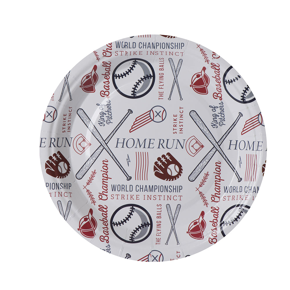 Baseball Themed Paper Plates 100 Pack 7" – Hammont