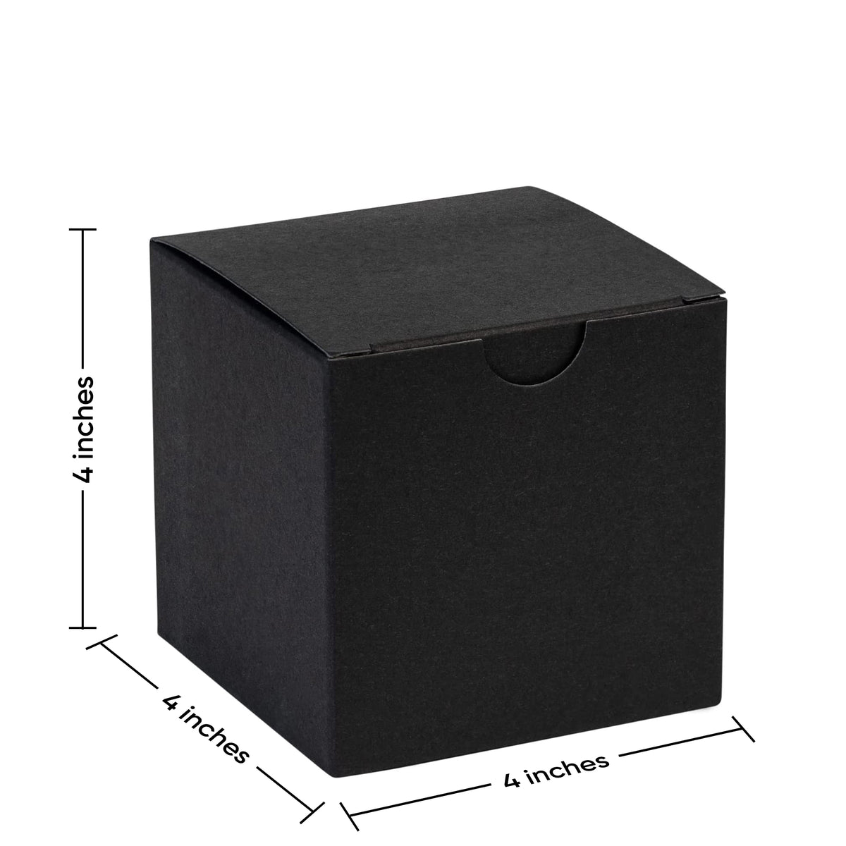 Cube Black Gift Tuck Top Boxes 4X4X4 – Hammont